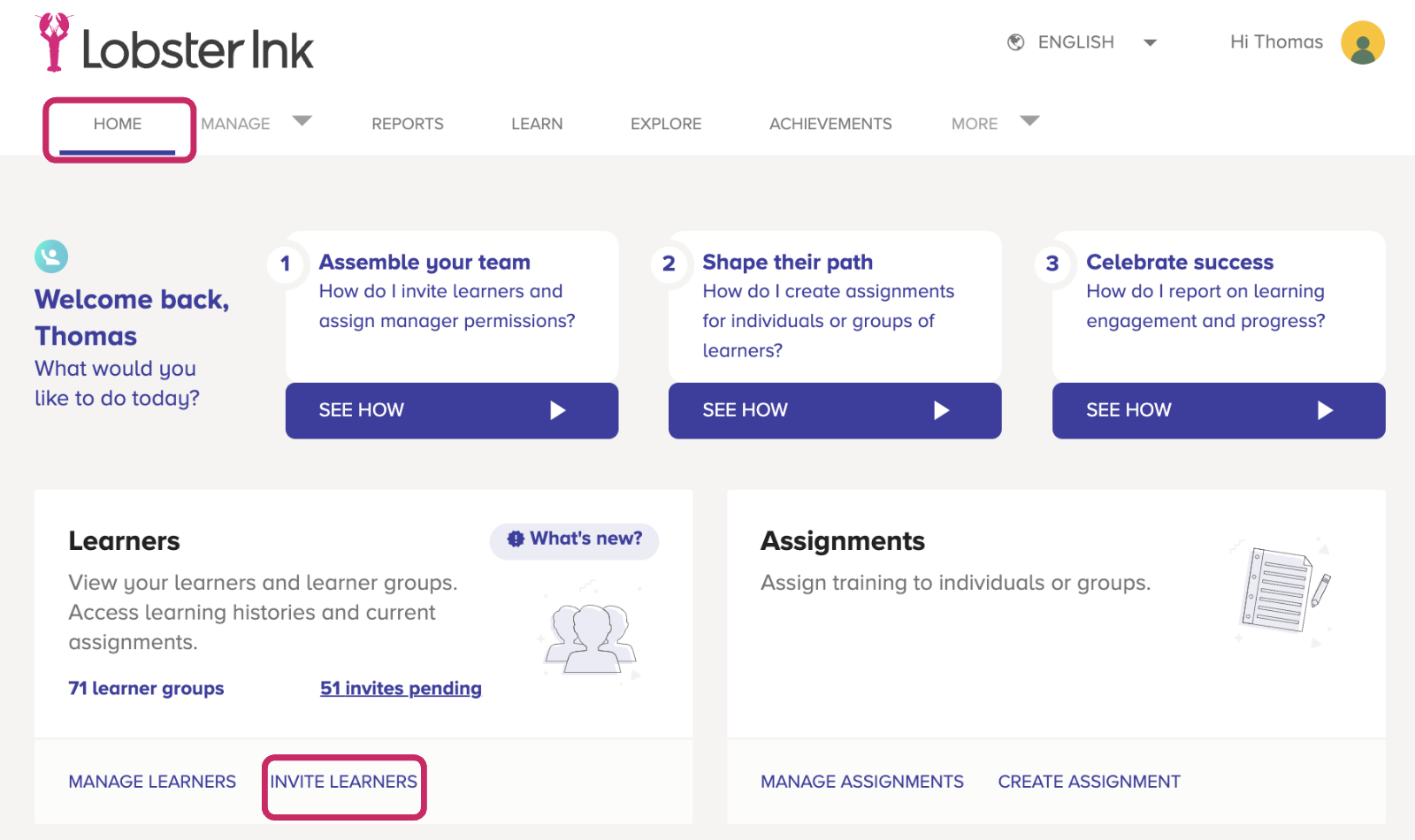 How to Invite Learners by email – Lobster Ink | Workspaces
