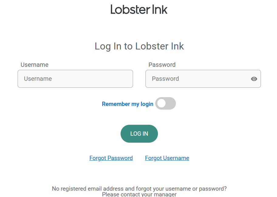 How to log in as an Existing User – Lobster Ink | Workspaces