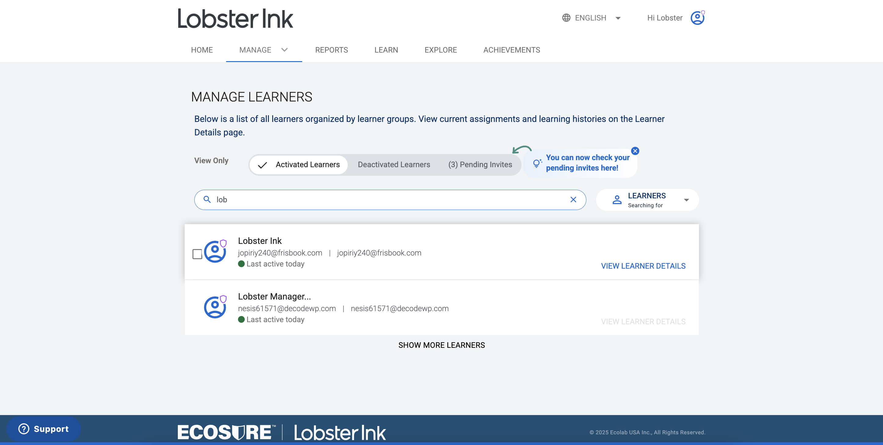 How To Review A Learner's Course History – Lobster Ink | Workspaces
