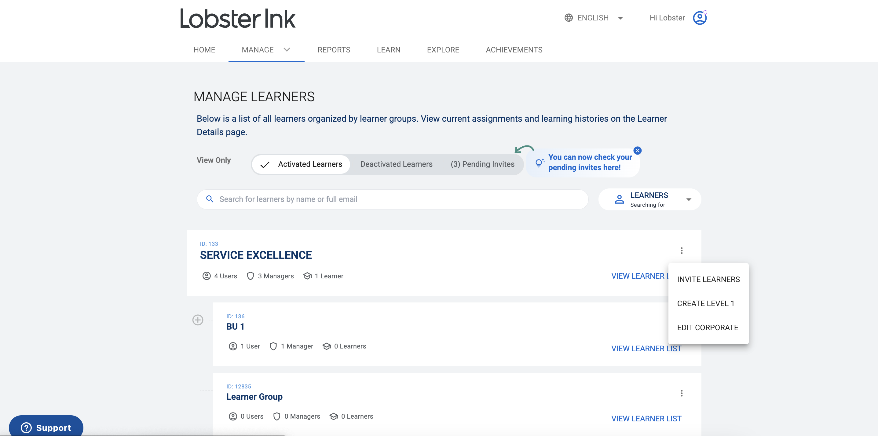 How To Edit A Learner Group – Lobster Ink | Workspaces